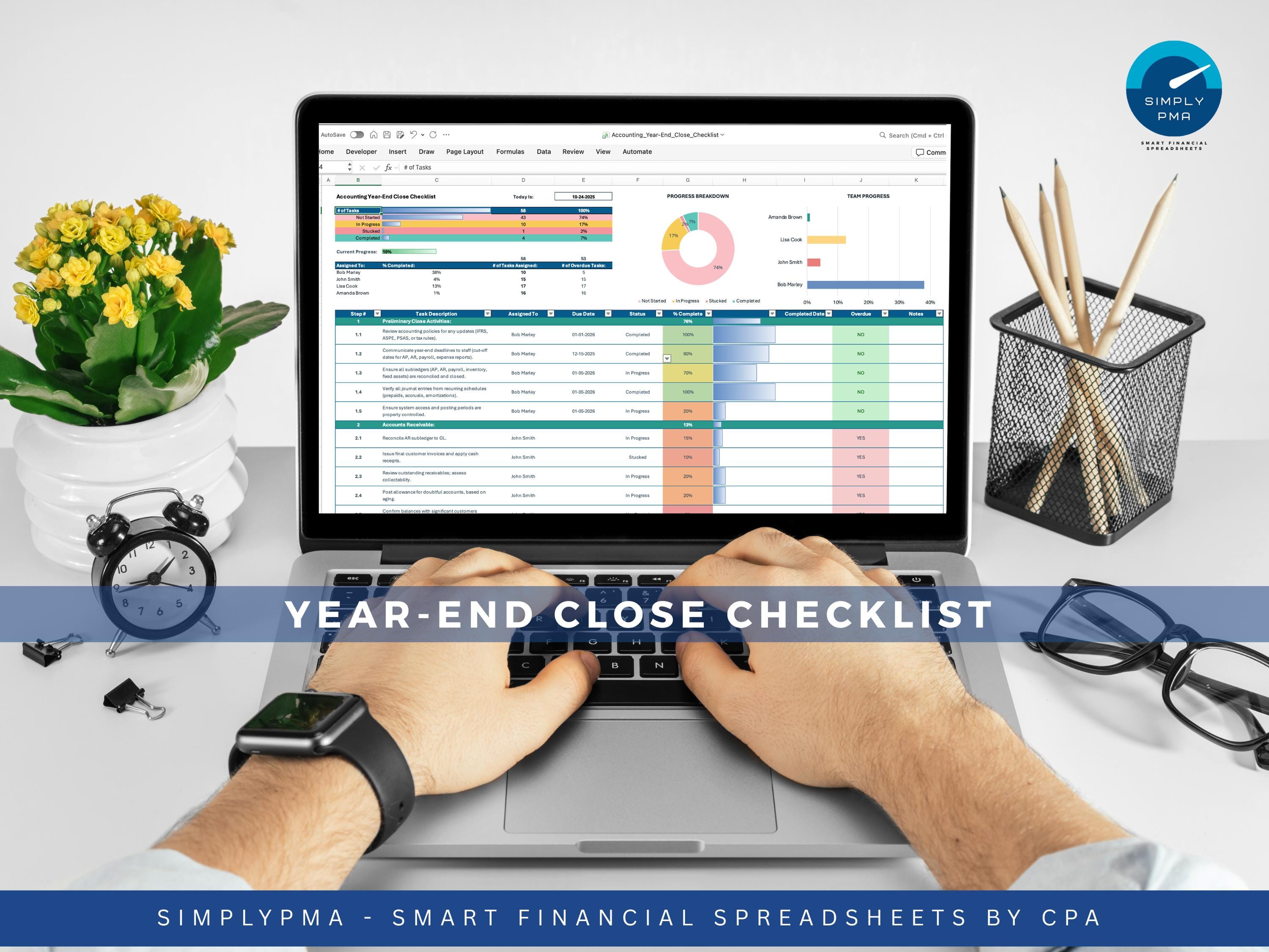 Accounting Year End Close Checklist Excel Template Bookkeeping CPA ...