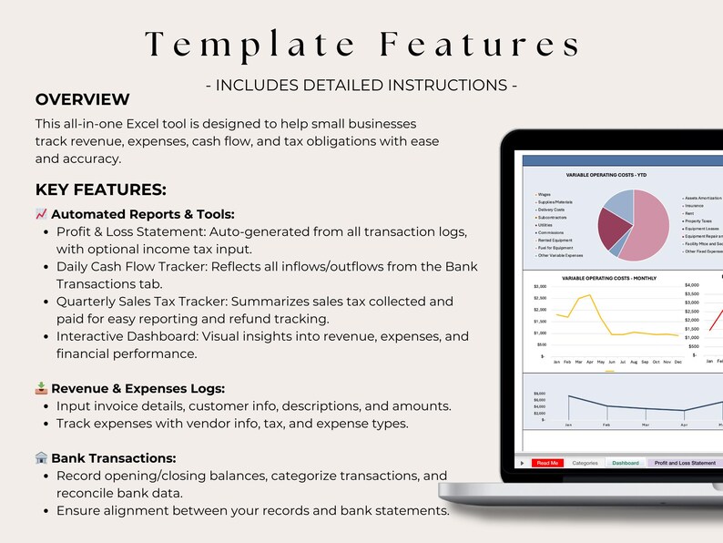 Finance Starter Kit Excel Template Business Bookkeeping Dashboard ...