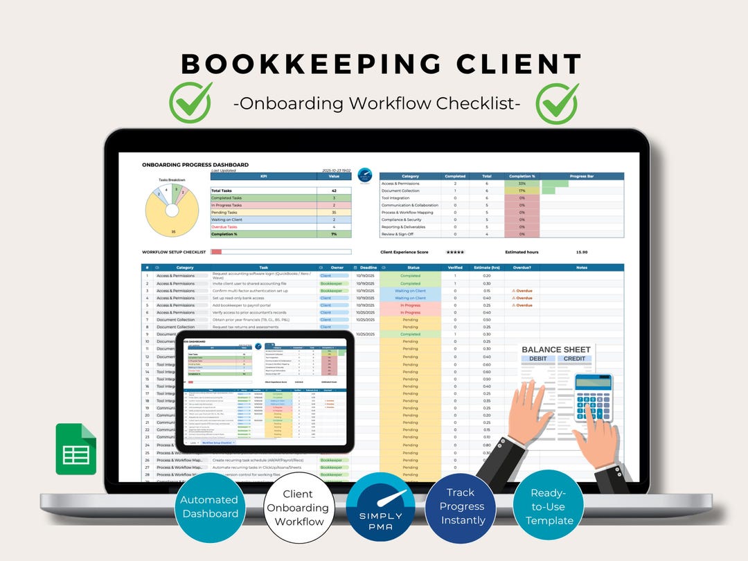 Bookkeeping Client Onboarding Workflow Google Sheets Template Process ...