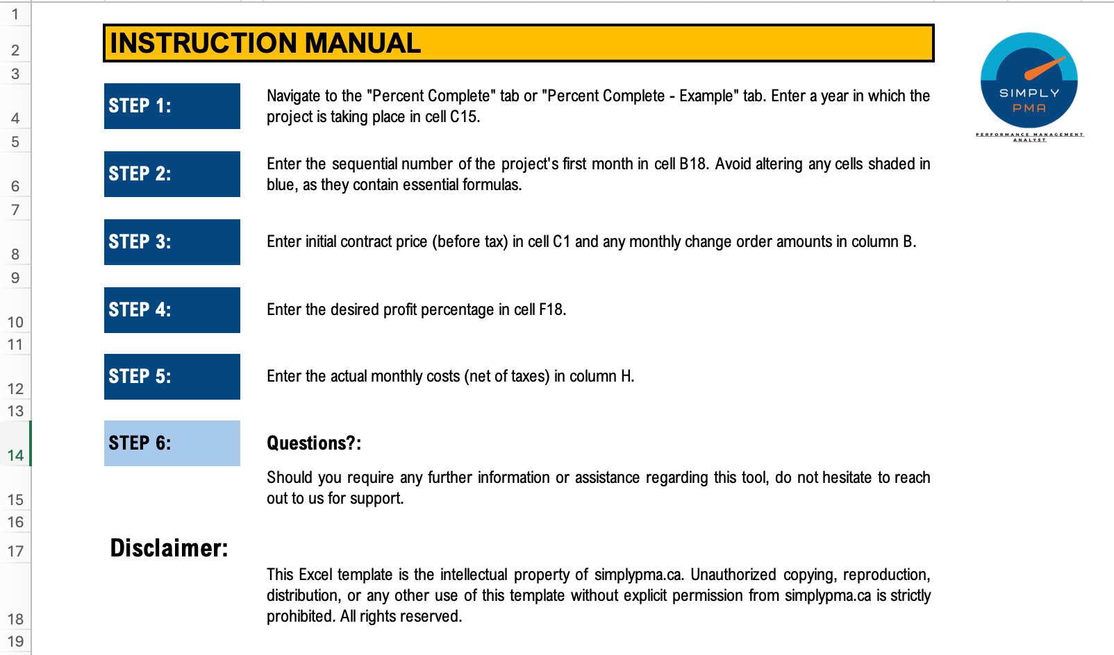 Long-term Project Percentage of Completion Revenue Calculator - Excel ...