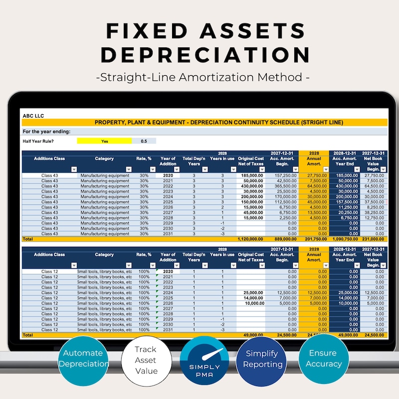 Fixed Asset Depreciation Tracker - Etsy