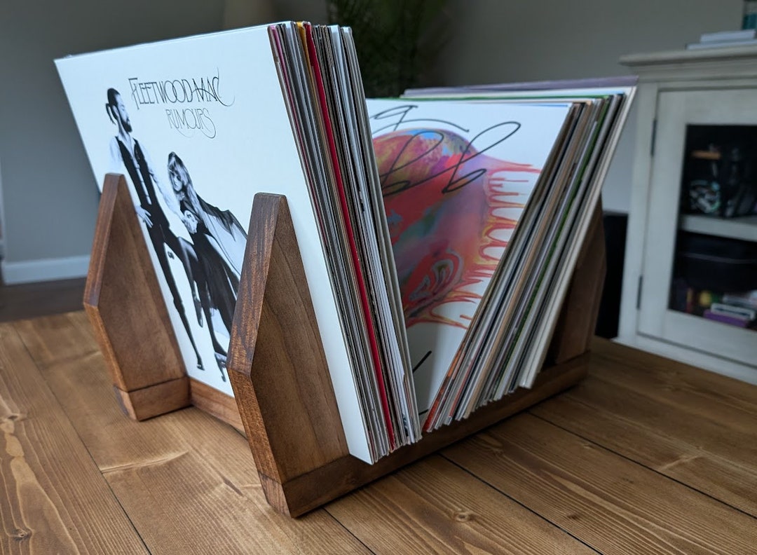Vinyl Record Rack solid Wood - Etsy