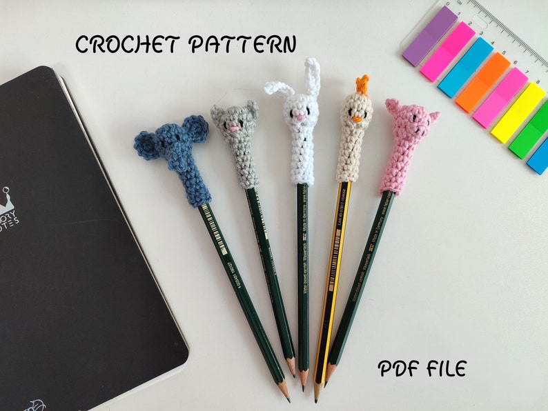 Animal Pencil Toppers Crochet Pattern - Etsy