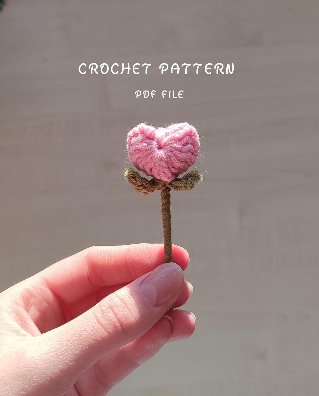 Cute Heart Shaped Crochet Flower. Crochet Flower Pattern. PDF File. - Etsy