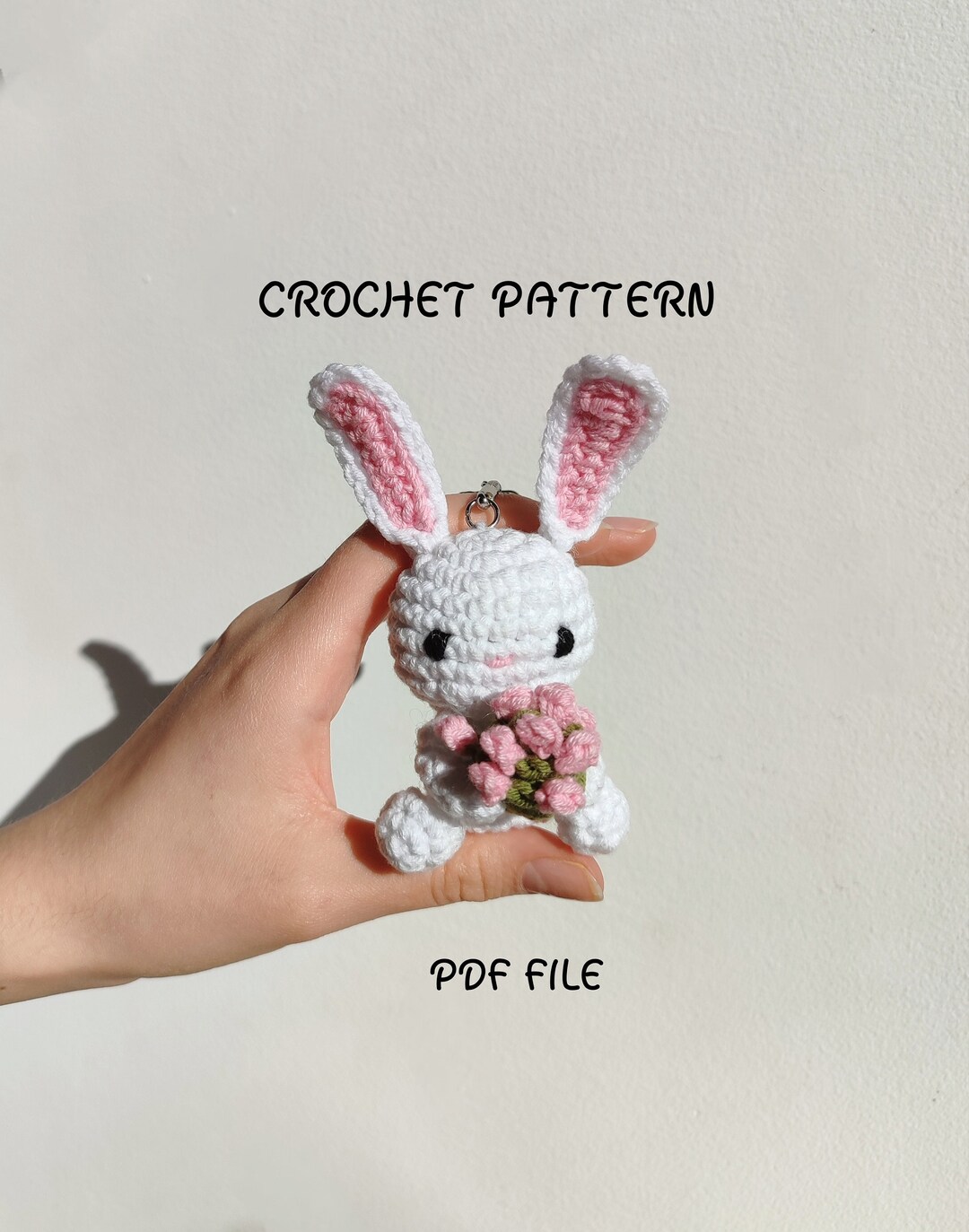 Cute Bunny Keychain Crochet Pattern Gift - Etsy