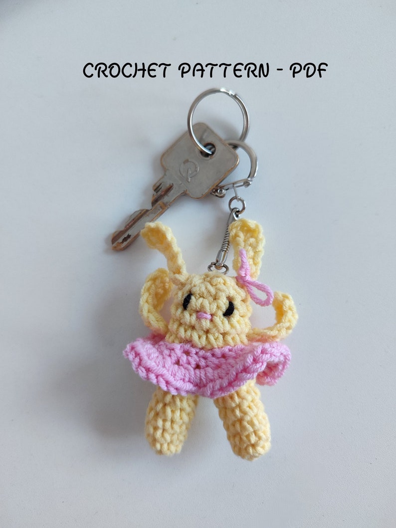 Cute Bunny Keychain Crochet Pattern - Etsy