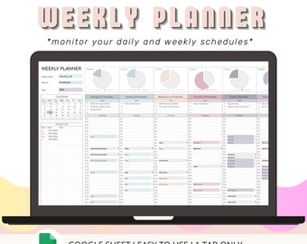 Basic Weekly Planner Excel Template, Excel Template for Weekly Planning ...