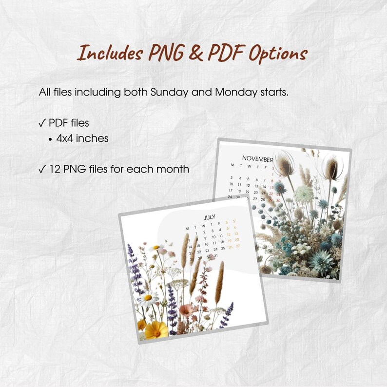 Monthly Desk Calendar 2025, 4x4 Monthly Desk Calendar, 12 Month ...