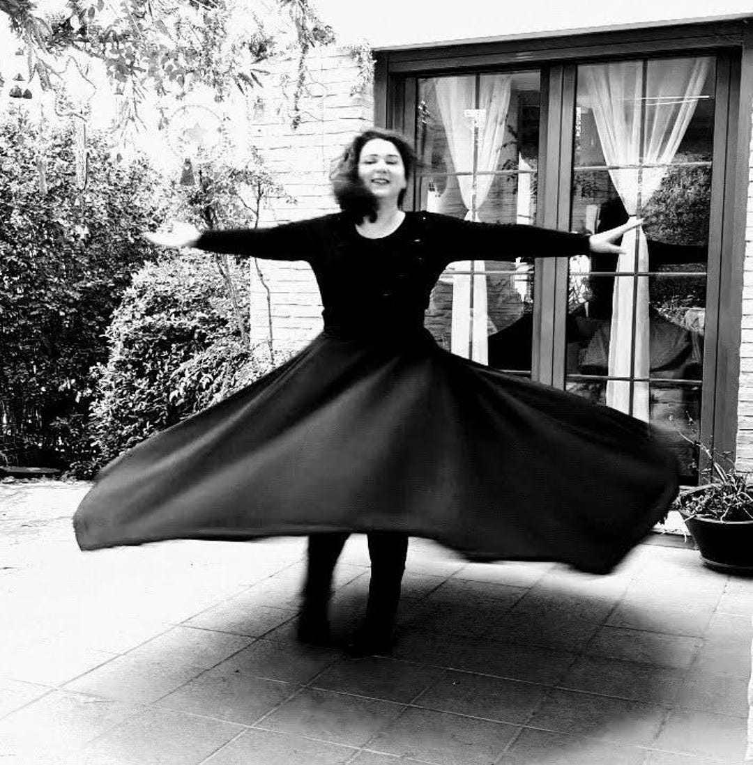 Black Sufi Whirling Skirt, Black Whirling Skirt, Jupe Noir Soufie ...