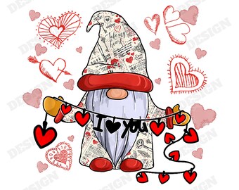 Valentine's Day Gnomies Png Sublimation Design, Gnomes Sublimation ...