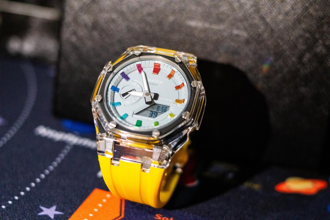 Customized Gshock Yellow Butterfly Strap High-quality Casioak Mod ...