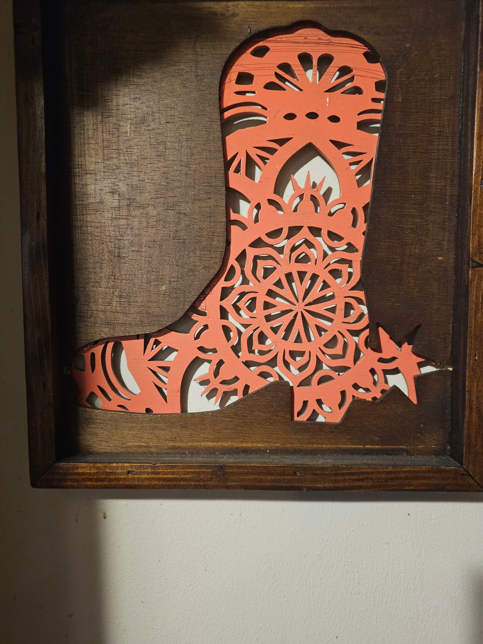 Reclaimed Wood Cowboy Boot Mandala – Rustic Western Wall Decor - Etsy
