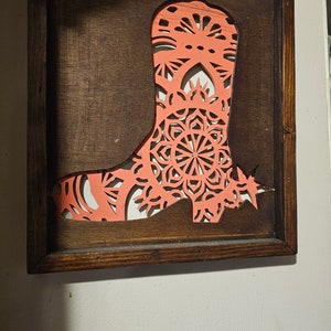 Reclaimed Wood Cowboy Boot Mandala – Rustic Western Wall Decor - Etsy
