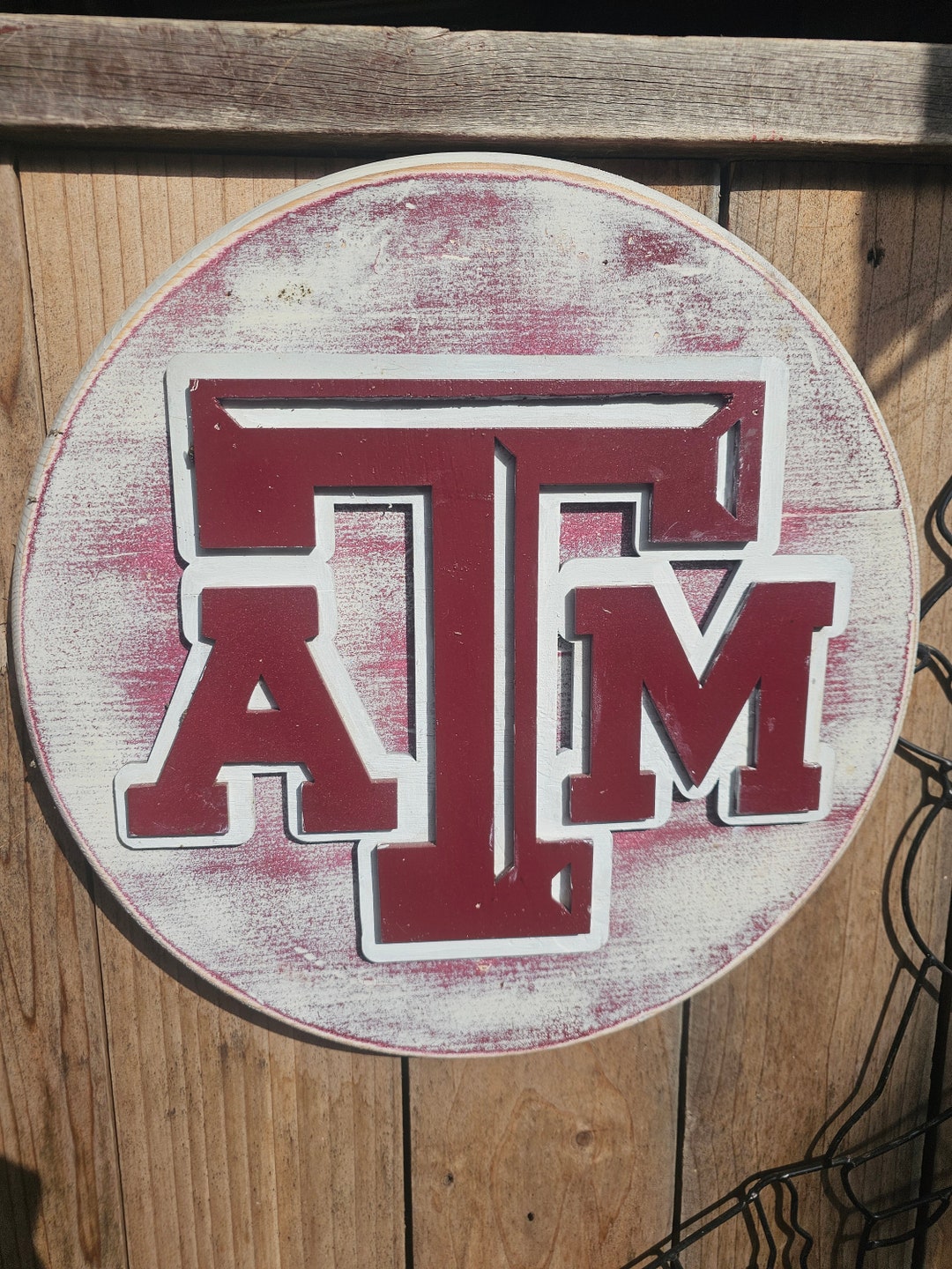 Rustic Texas A&M Aggies ATM Logo Sign - Vintage Decor for Game Day, Man ...