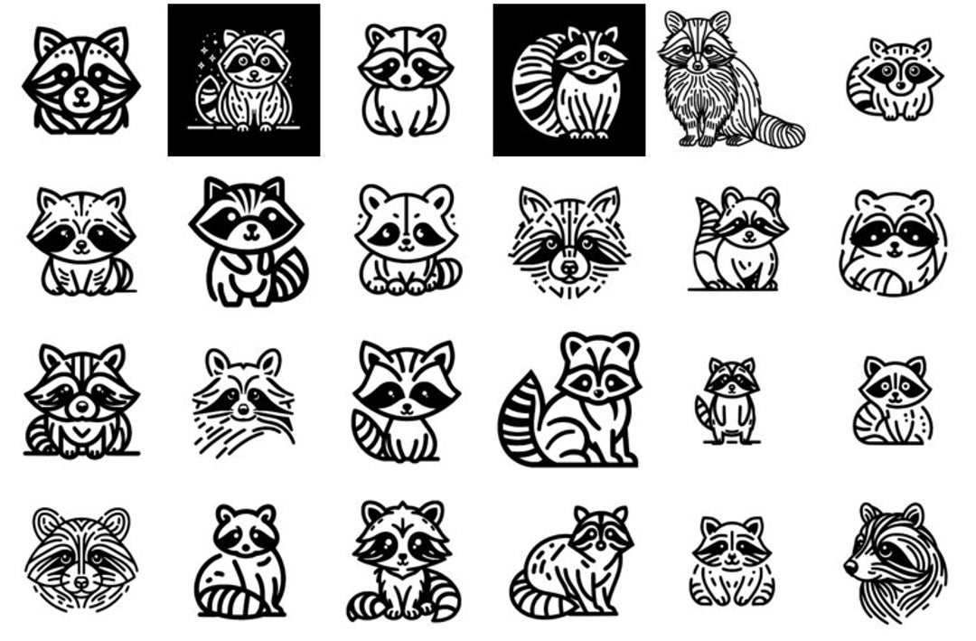 Raccoon Svg Cut File Bundle Cricut Laser Cutter Engraving - Etsy