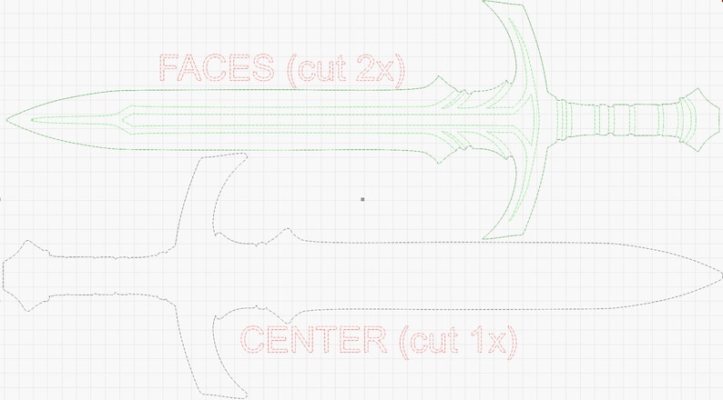 Toy Sword for Laser-cutting or Papercraft, Svg, Cricut, Cutting Machine ...