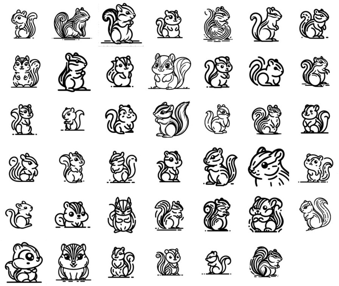 Chipmunk Svg Cut File Bundle Cricut Laser Cutter Engraving - Etsy