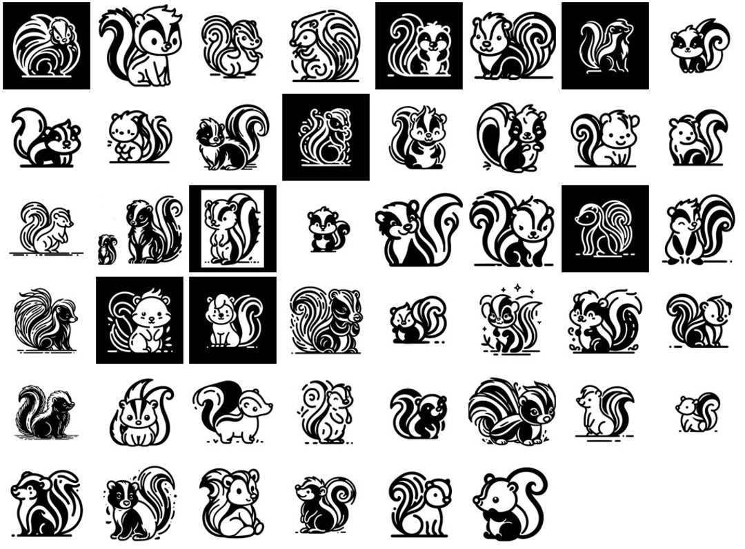 Skunk Svg Cut File Bundle Cricut Laser Cutter Engraving - Etsy