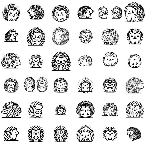 Hedgehog Silhouette - Etsy