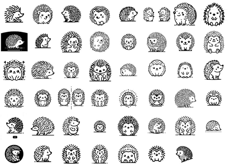 Hedgehog Svg Cut File Bundle Cricut Laser Cutter Engraving - Etsy