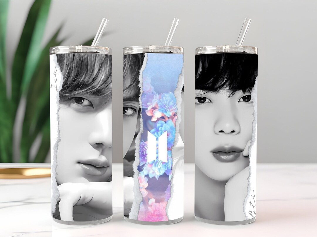 BTS Jin 20oz Skinny Tumbler Wrap, Bangtan Army, BTS Jin Tumbler, Bts ...