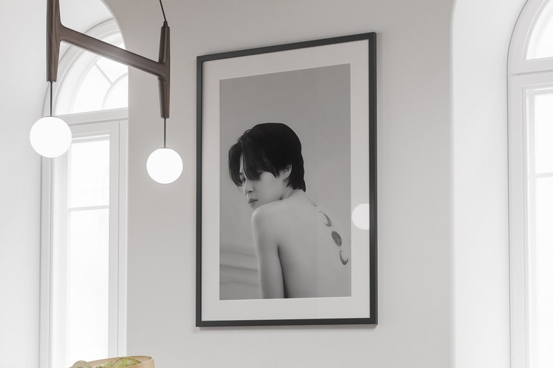 Jimin BTS Poster, Black and White, Jimin Wall Art, BTS Wall Art, Room Decor, Aesthetic Room ...