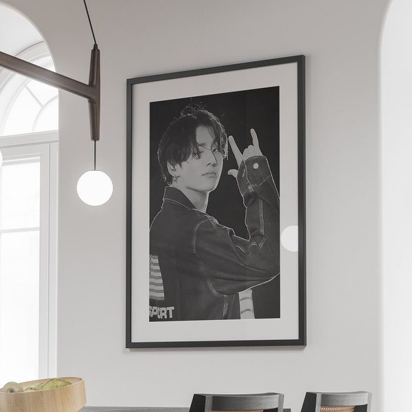 Jungkook Black and White Poster - Etsy