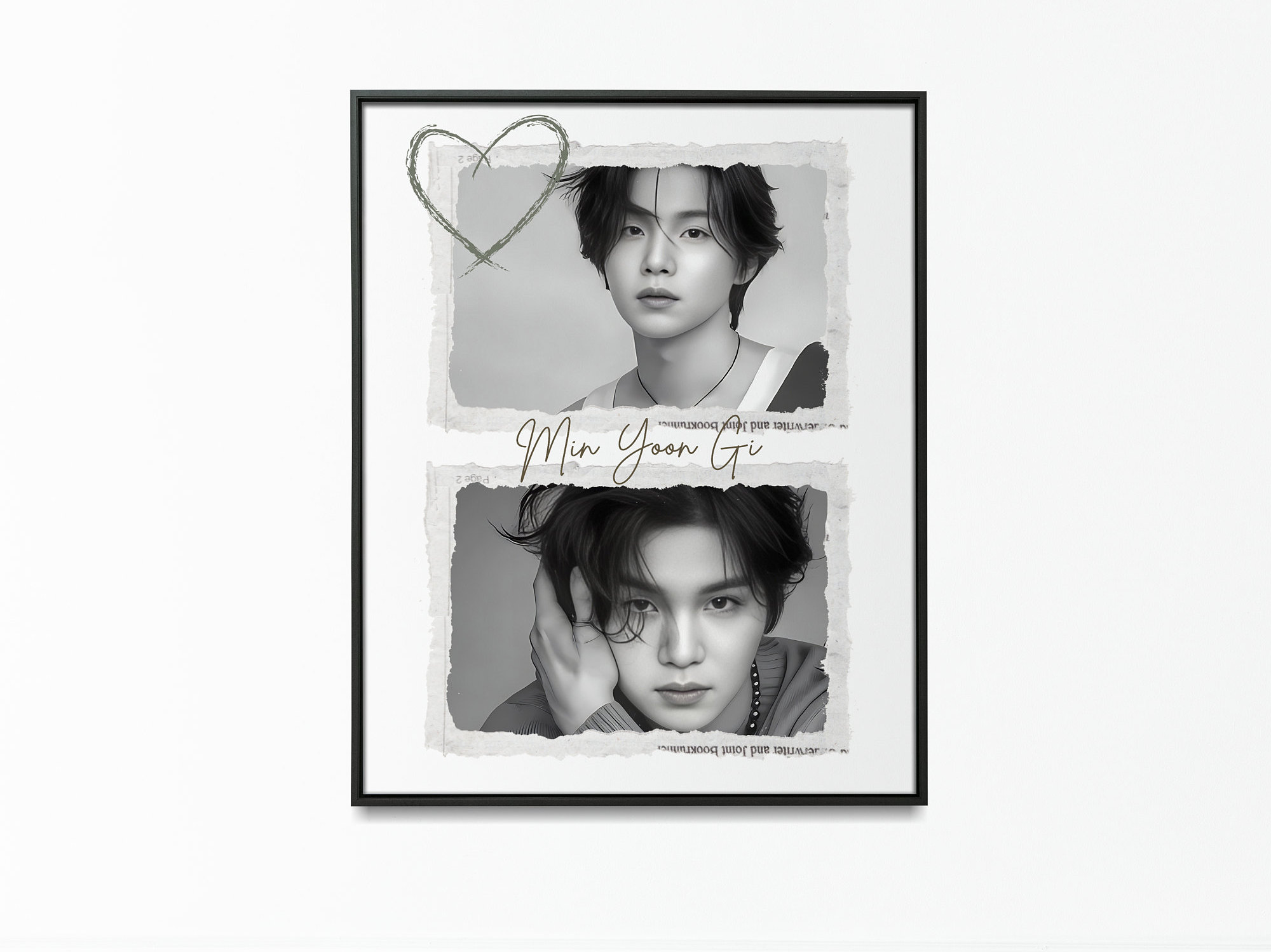 Suga Poster, Black and White, Yoongi Wall Art, Aesthetic Room Decor ...