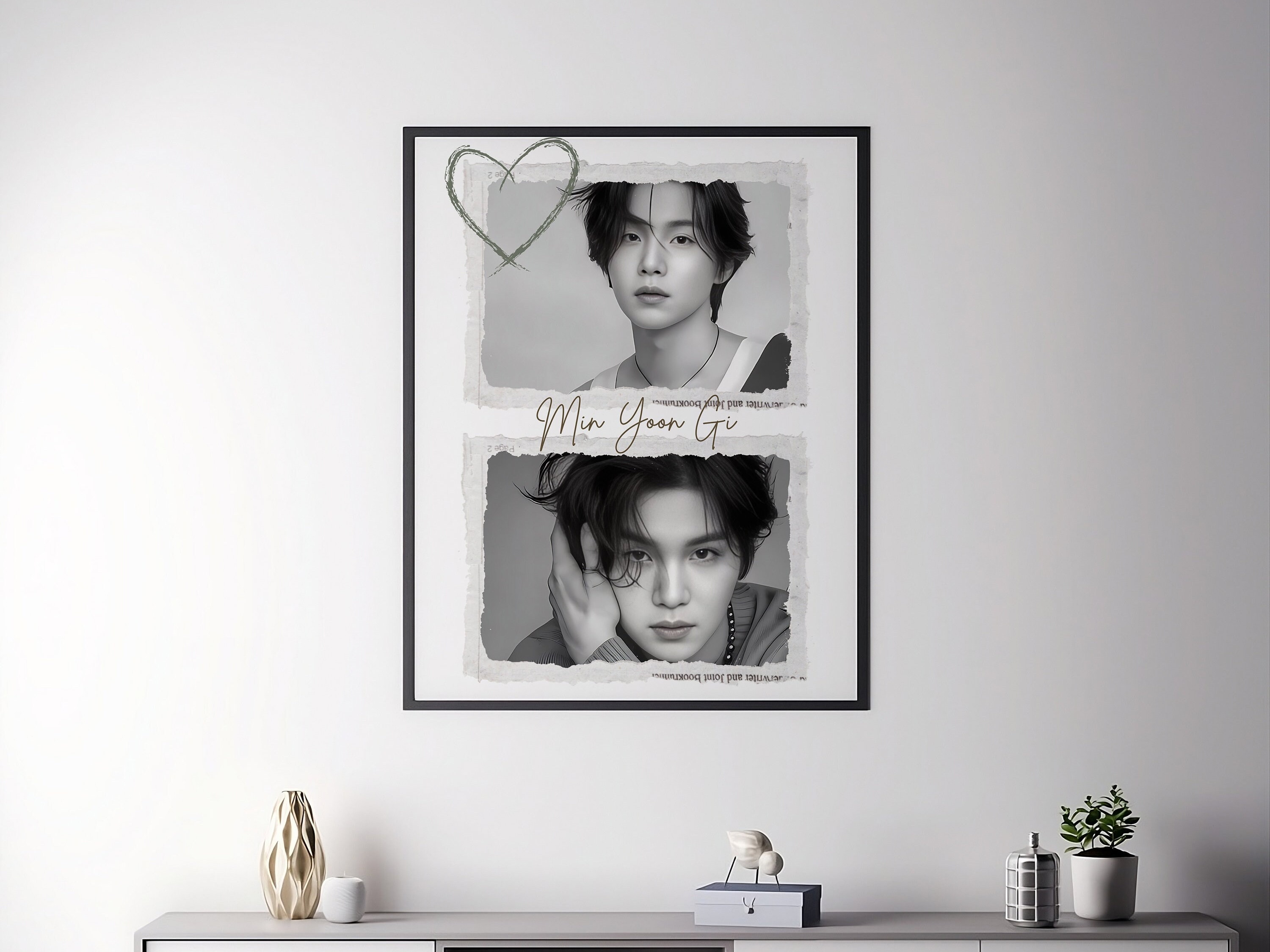 Suga Poster, Black and White, Yoongi Wall Art, Aesthetic Room Decor ...