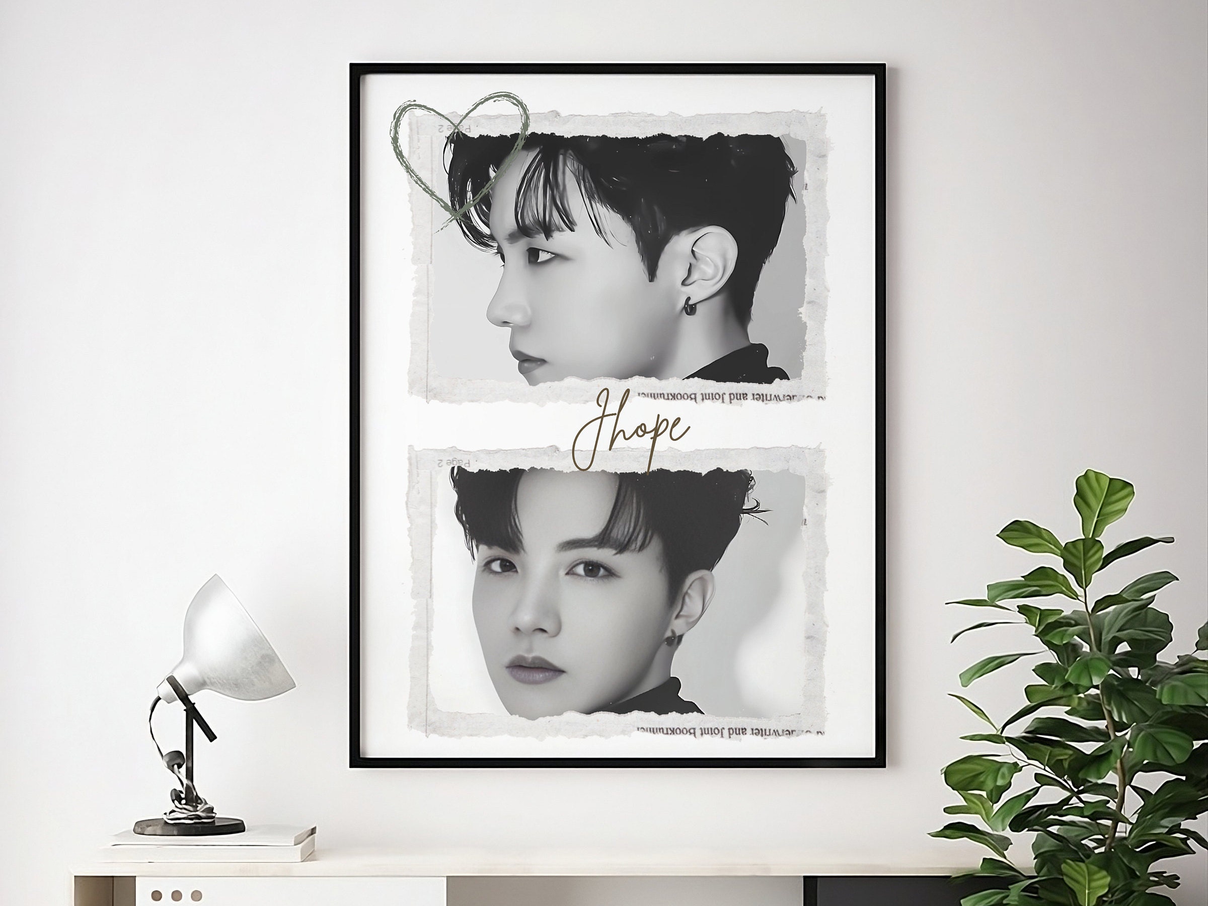 Jhope BTS Poster Black and White J-hope Wall Art BTS Wall - Etsy