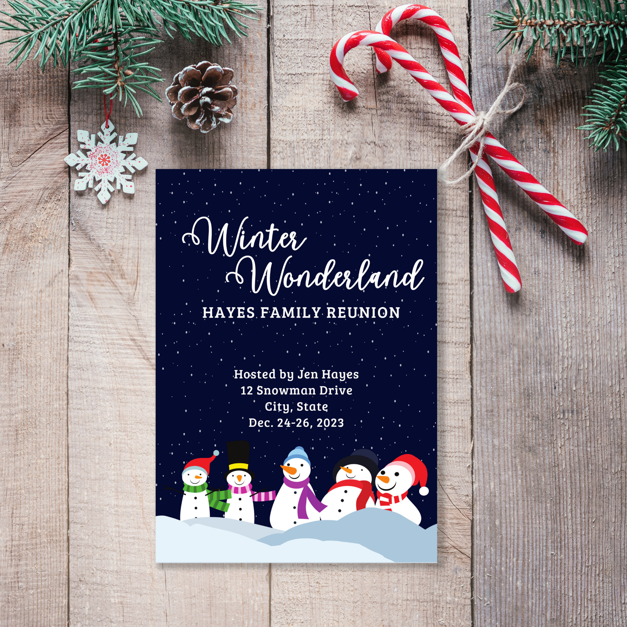 EDITABLE Winter Wonderland Invitation Christmas With Snow Family Dinner ...