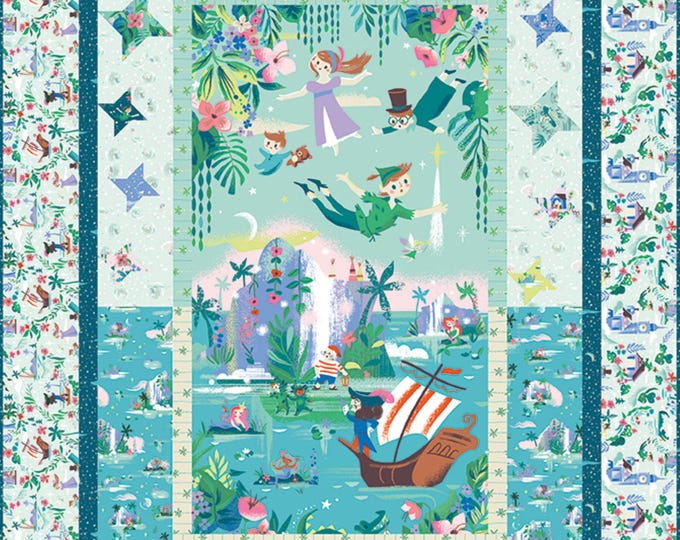 Forever Neverland Jill Howarth Peter Pan Panel Boxed Quilt Kit 53 1/2 ...