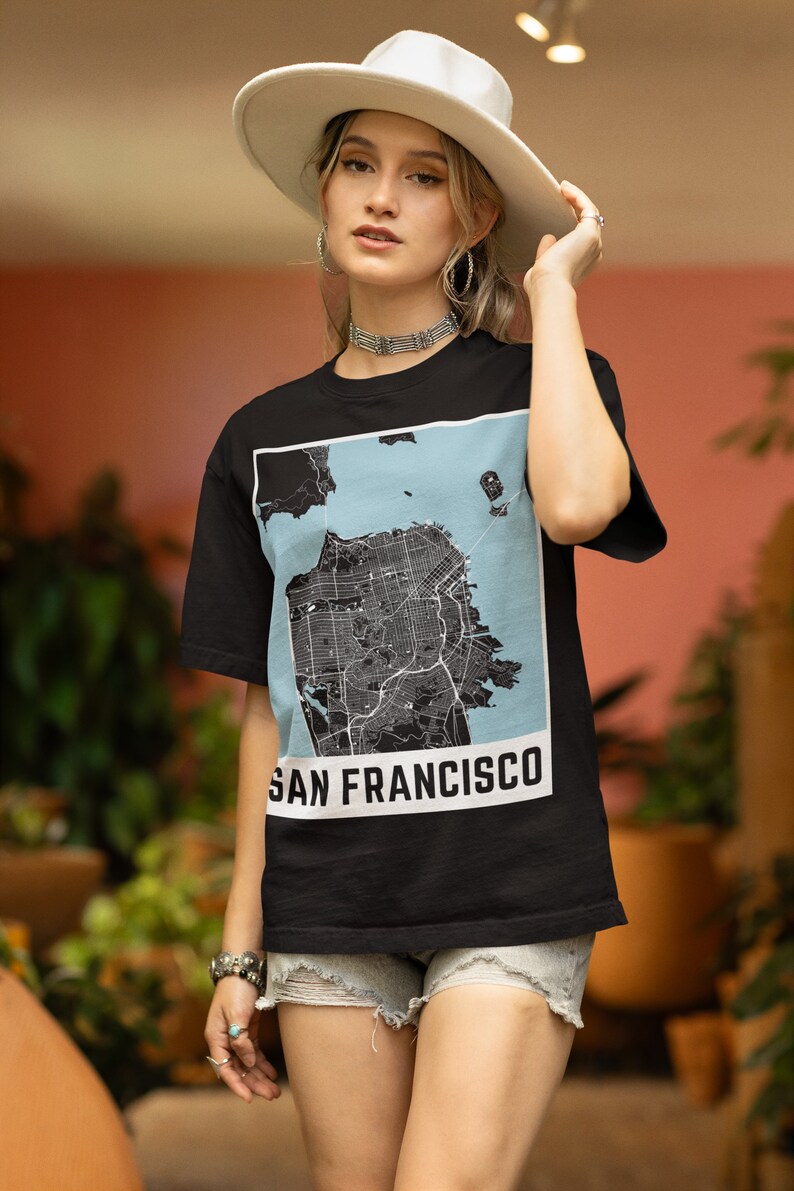 San Francisco T-shirt Vector City Map Gifts for Travelers and Adventure ...