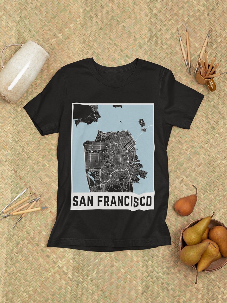 San Francisco T-shirt Vector City Map Gifts for Travelers and Adventure ...