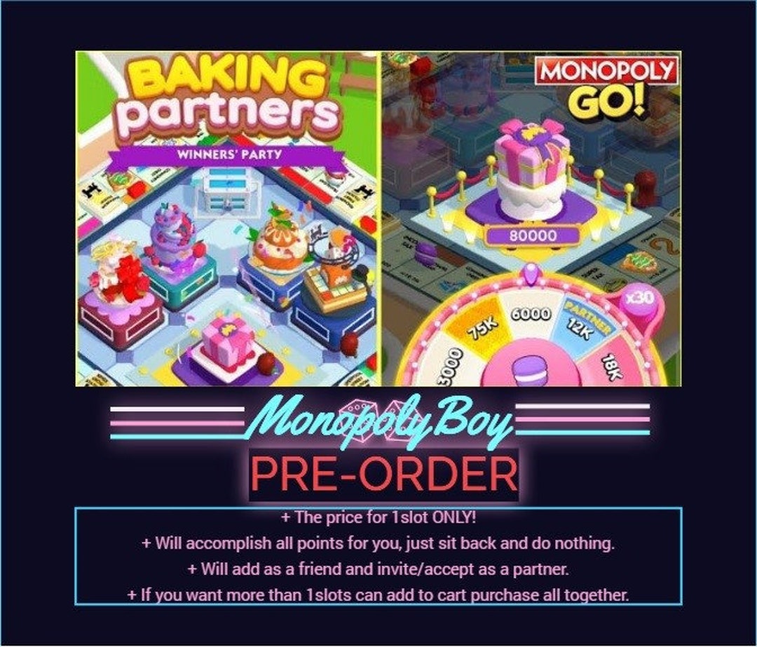 Baking Partner Event Monopoly Go Tusted 100 Etsy 