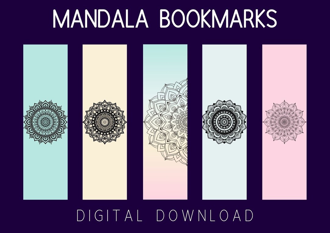 Mandala Bookmarks Printable Bookmarks Mandala Art Gift for Reader ...
