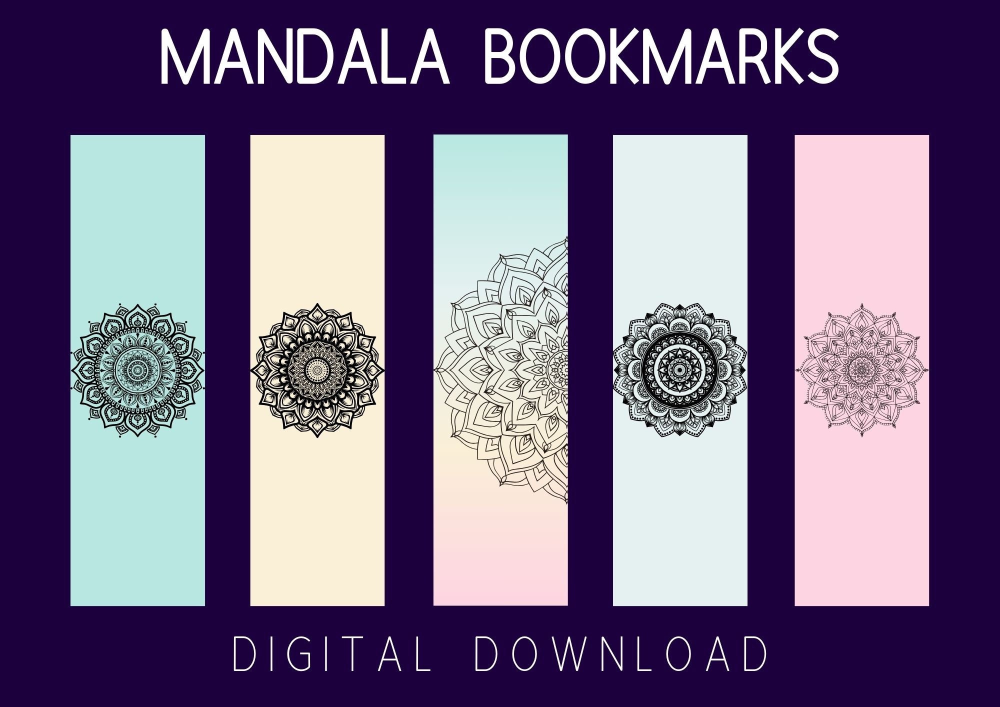 Mandala Bookmarks Printable Bookmarks Mandala Art Gift for Reader ...