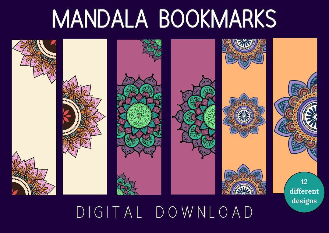 Mandala Bookmarks Printable Bookmarks Mandala Art Gift for Reader ...