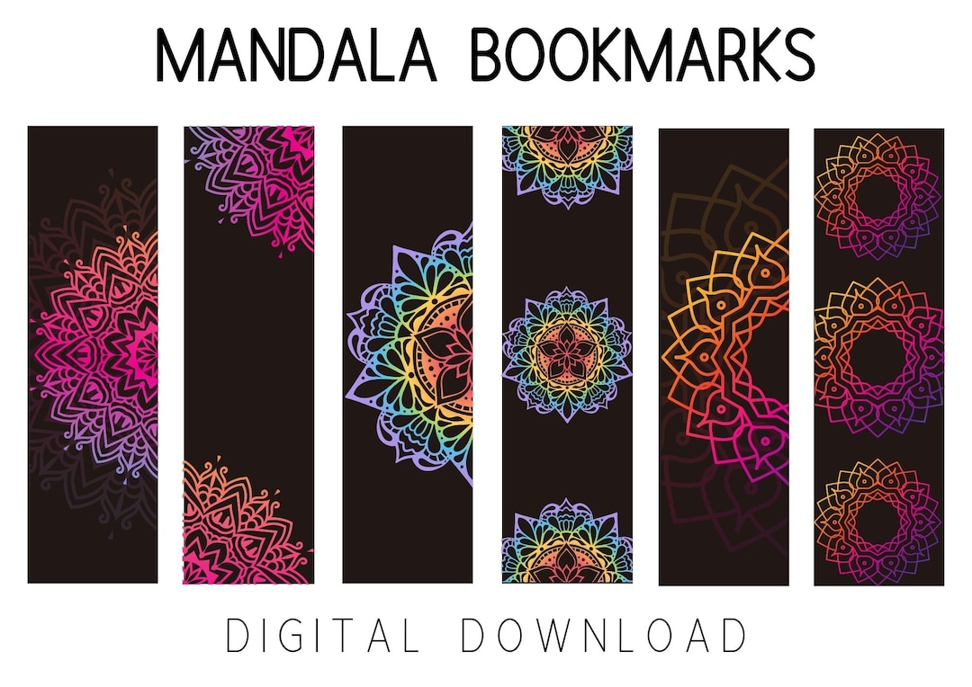 Mandala Bookmarks Printable Bookmarks Mandala Art Gift for Reader ...
