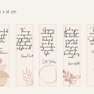 Printable Bookmarks, Digital Download, Set of 10 Bookmarks, Reading ...