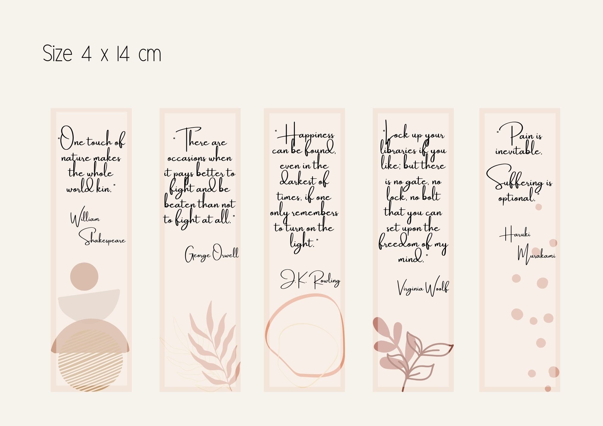 Printable Bookmarks, Digital Download, Set of 10 Bookmarks, Reading ...