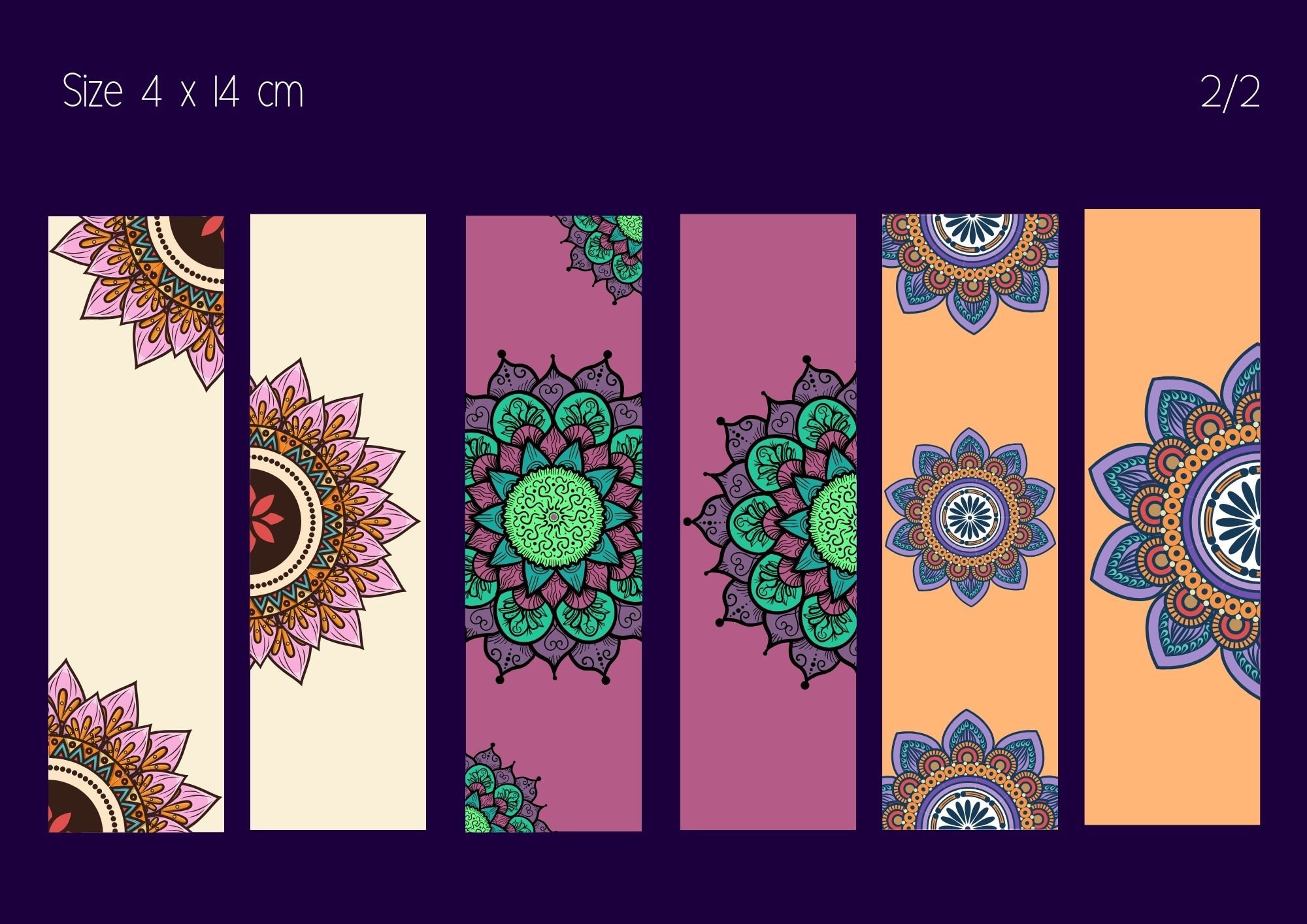 Mandala Bookmarks Printable Bookmarks Mandala Art Gift for Reader ...