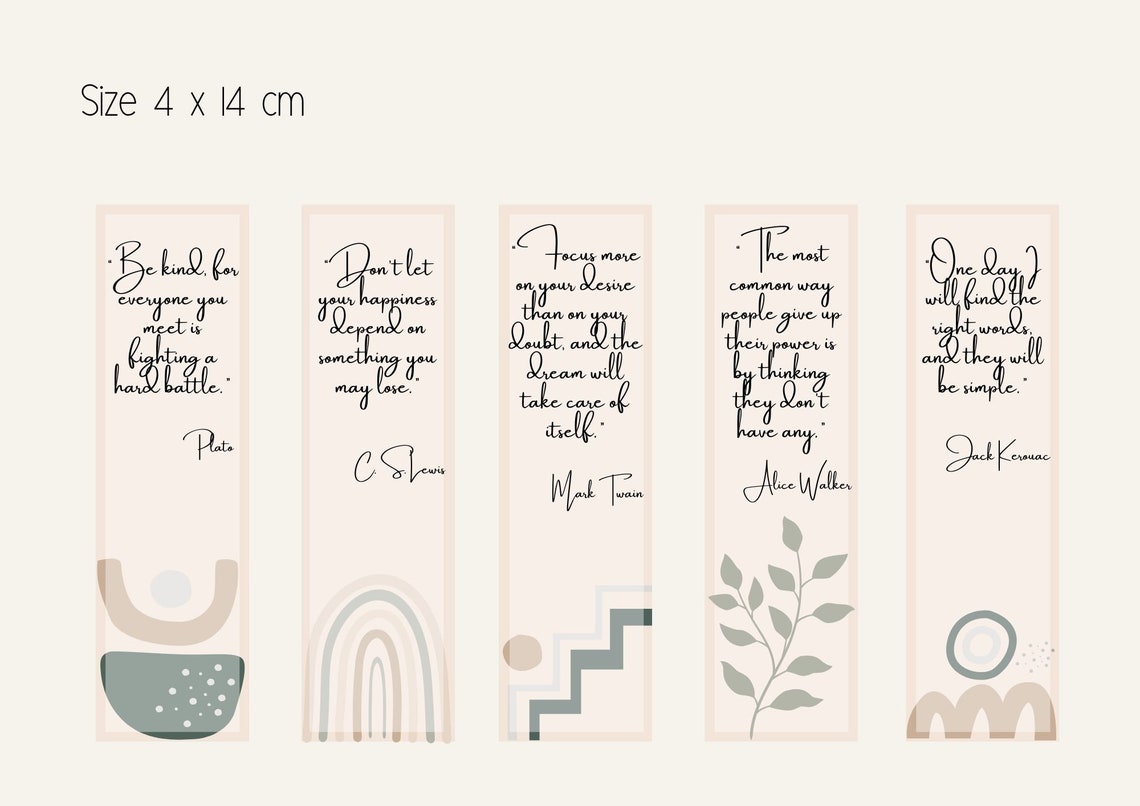 Printable Bookmarks, Digital Download, Set of 10 Bookmarks, Reading ...