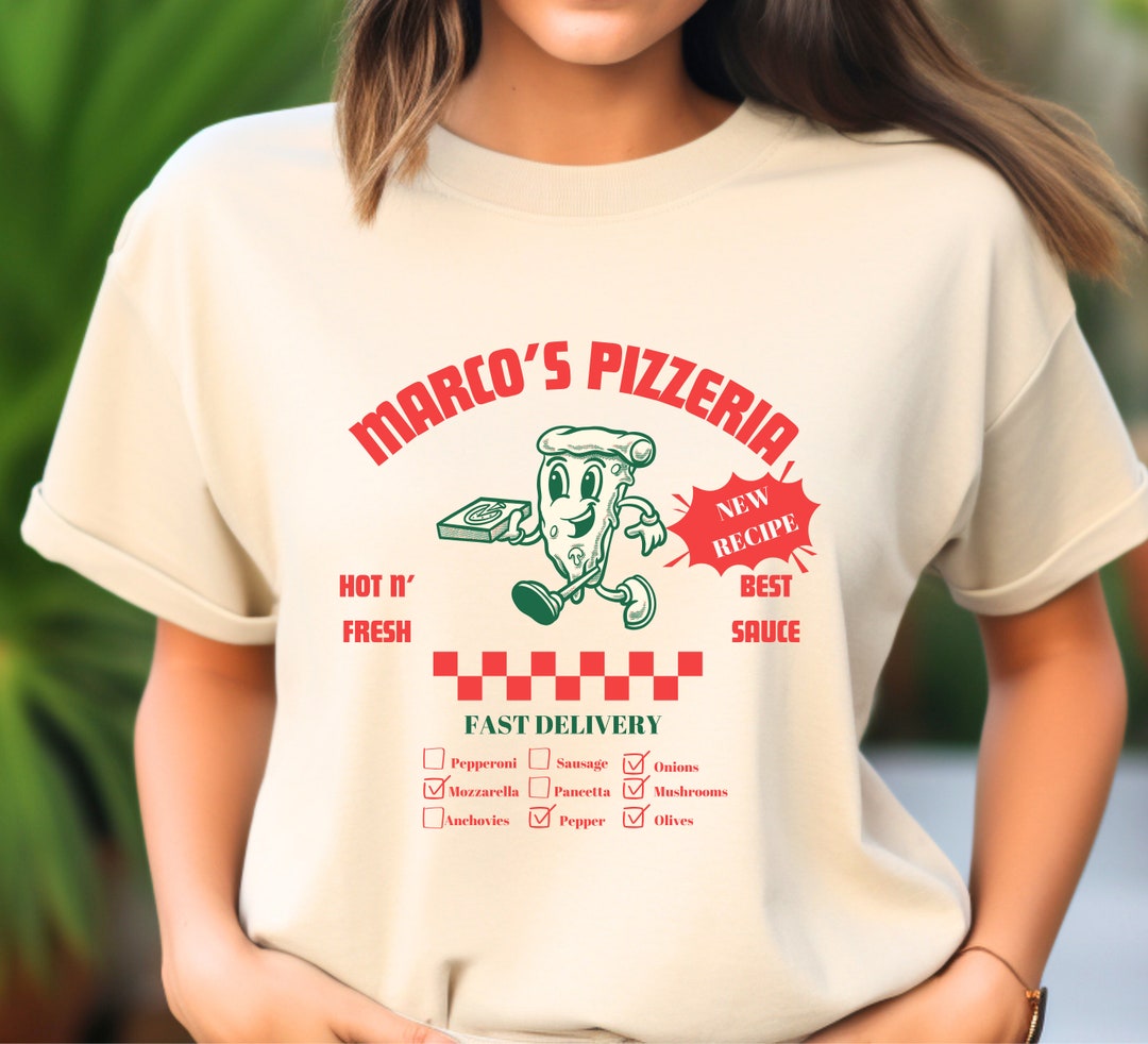 Pizza Tshirt, Marco's Pizzeria Shirt, 90s Retro Pizza Shirt, Funny Day ...