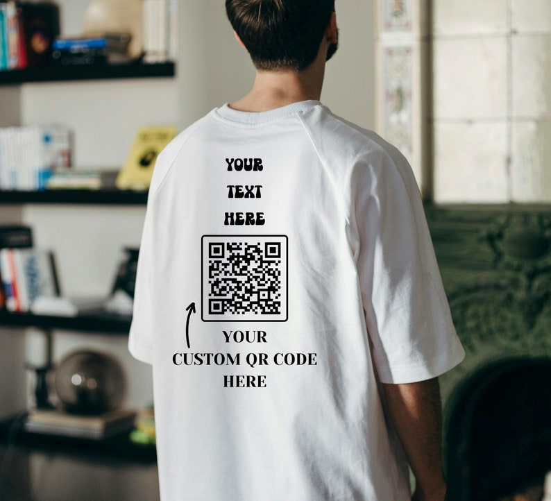 Custom QR Code Shirt, Custom Text Shirt, Personalised QR Code Tshirt ...