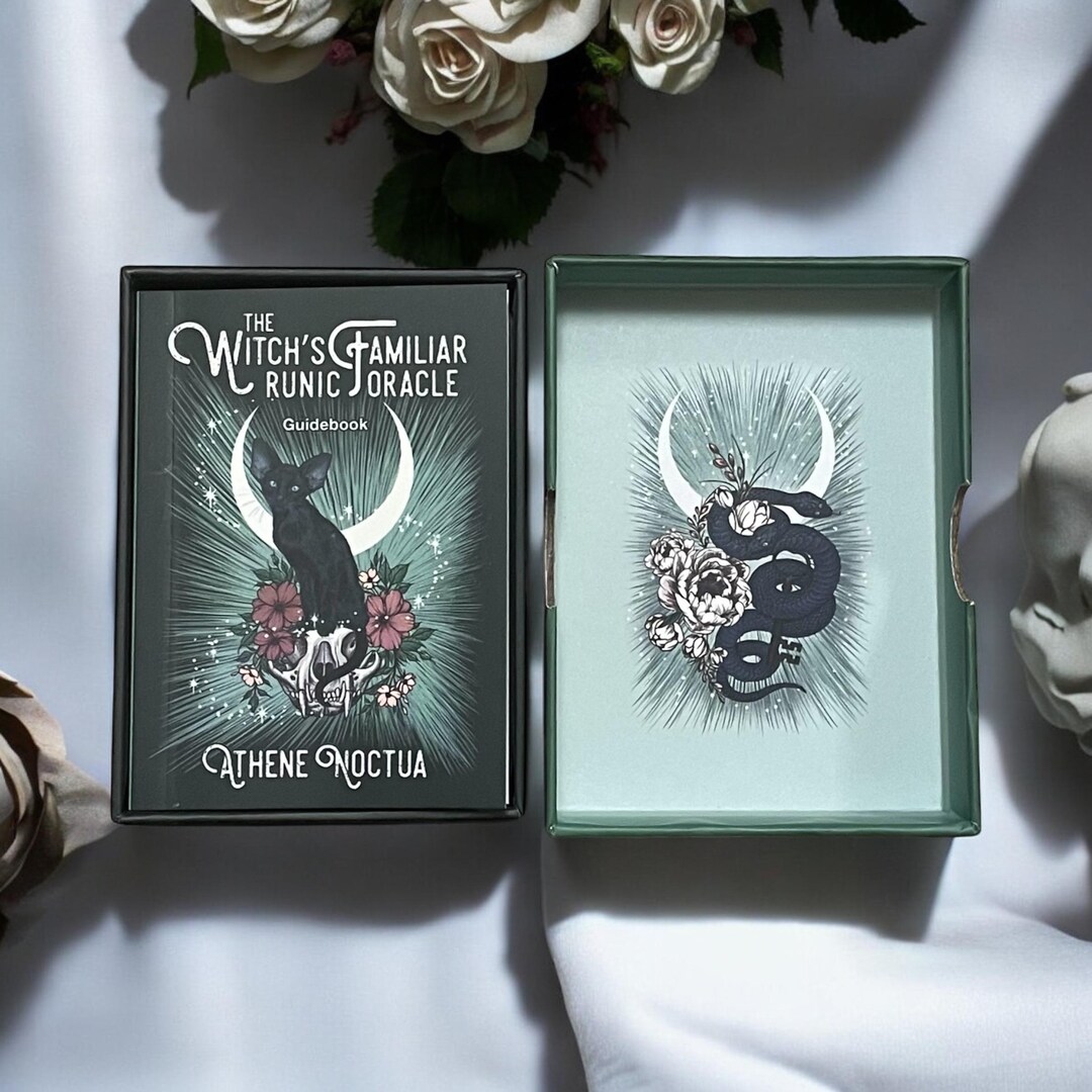 The Witch's Familiar Runic Oracle, A Sealed 24 Card Deck and Guide Book ...