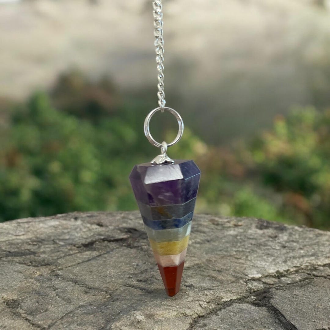 7 Chakra Pendulum, Chakra Pendulum, Tool for Dowsing, Divination Tool ...