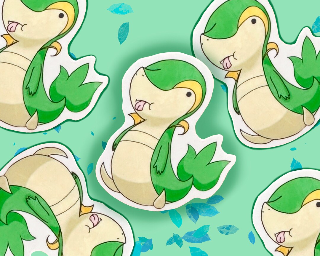 Pokemon Grass Type Snivy Derpy Pokemon Vinyl Glossy Sticker for Pokemon ...