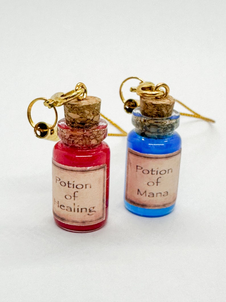 Potion of Healing and Potion of Mana Key Chain Set, Video Game Key ...