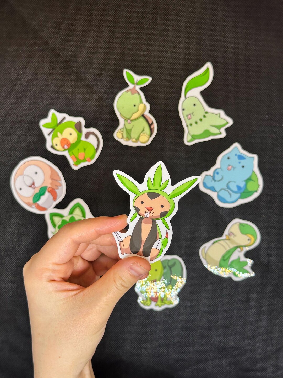 Pokemon Grass Type Chespin Derpy Pokemon Vinyl Glossy Sticker for ...